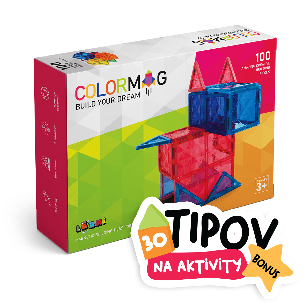 Magnetická stavebnica COLORMAG 100 kusov– Lerni.sk