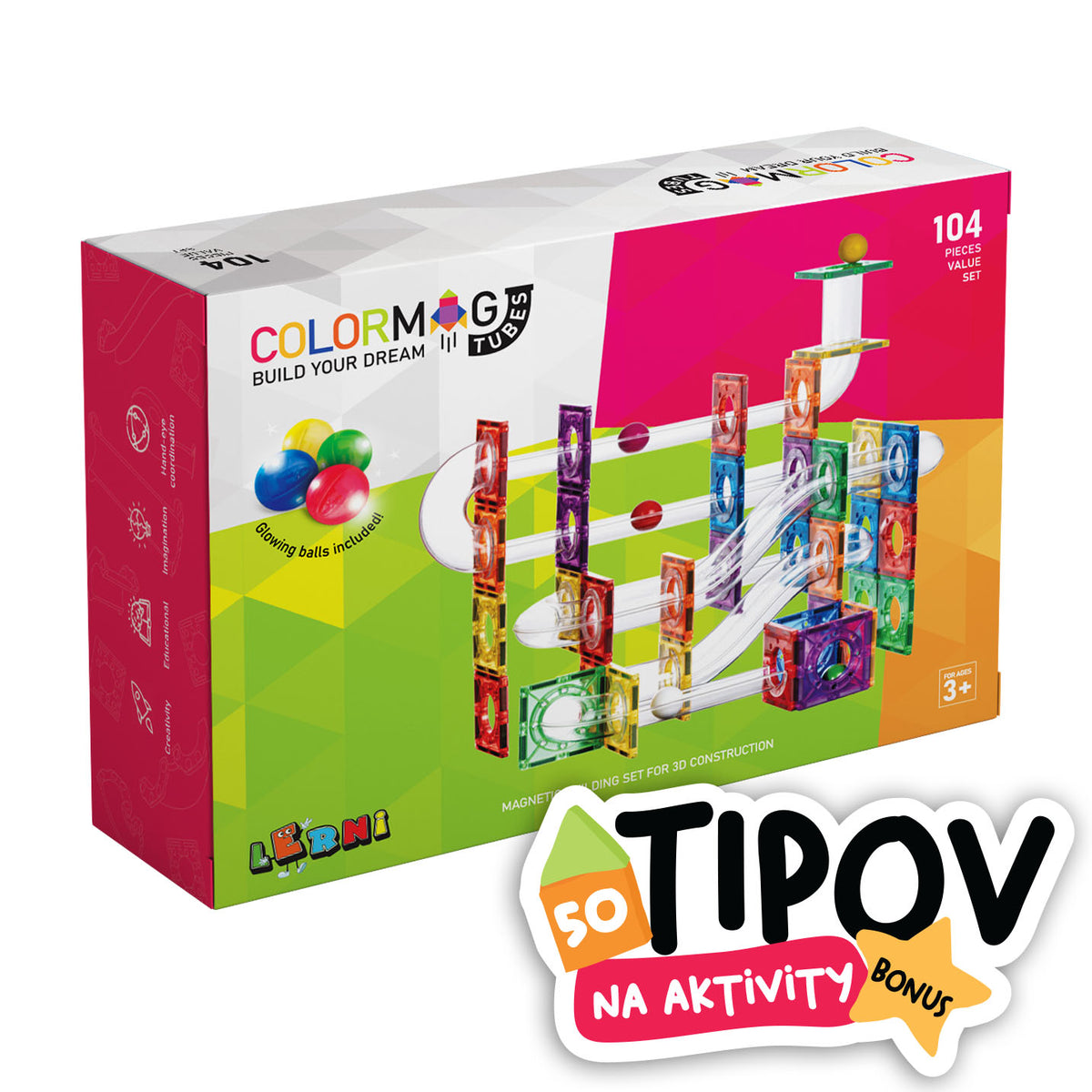 Magnetická stavebnica COLORMAG TUBES– Lerni.sk